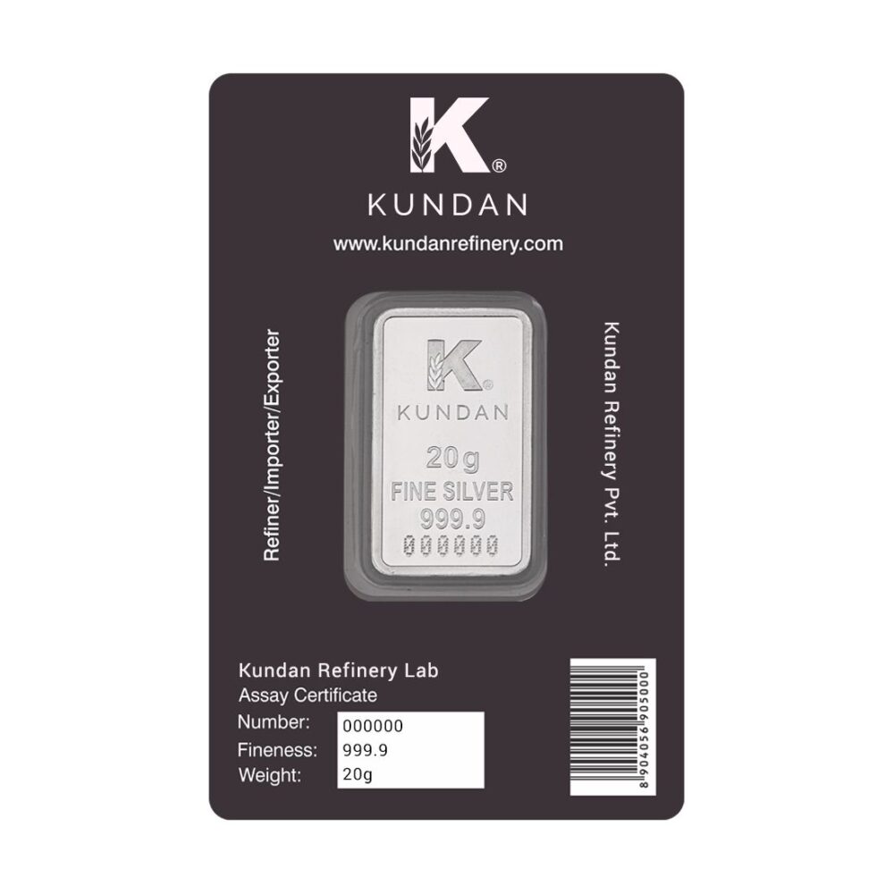 Kundan Silver Bar 999.9 Pure | Golden Temple Design